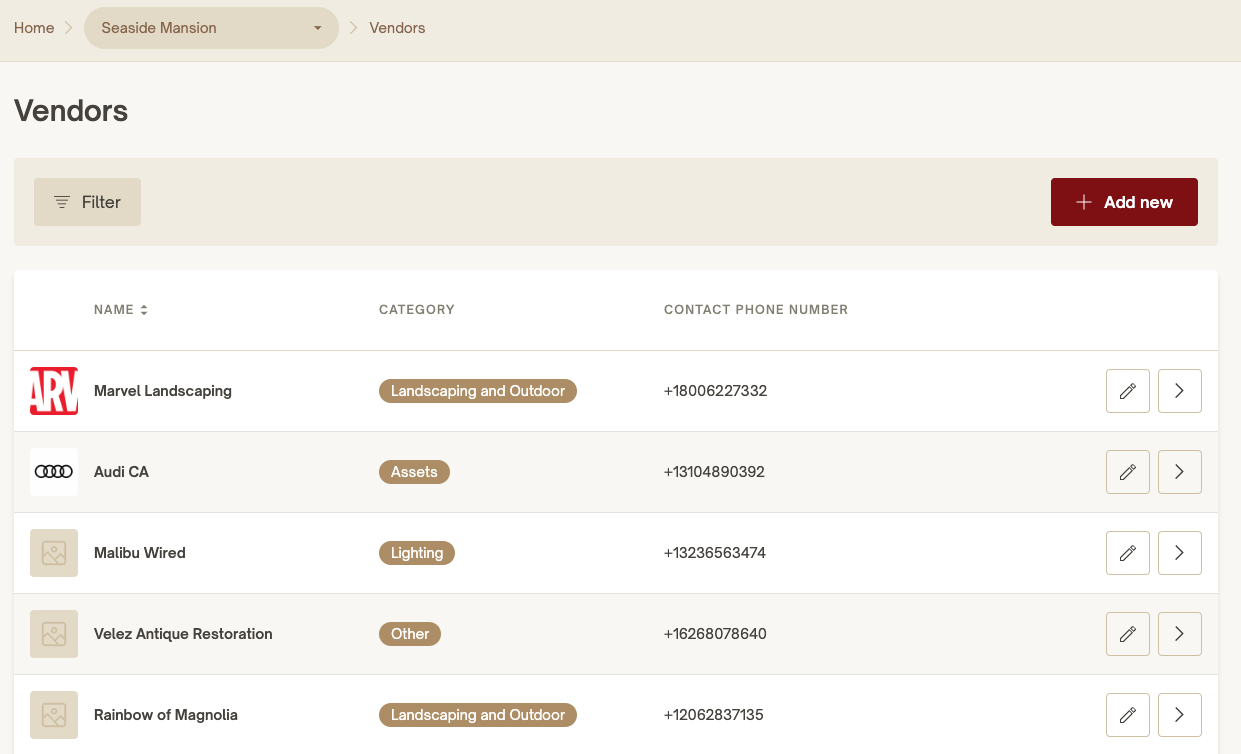 How do I add, edit, and delete vendors?